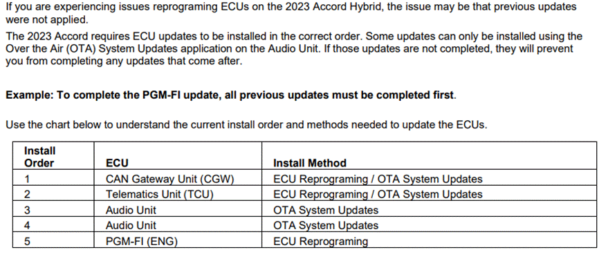 2. ECUReprogramming application now requires service information review