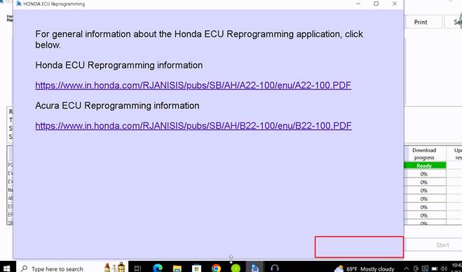 3. Inaccessible Honda ECU Reprogramming Application